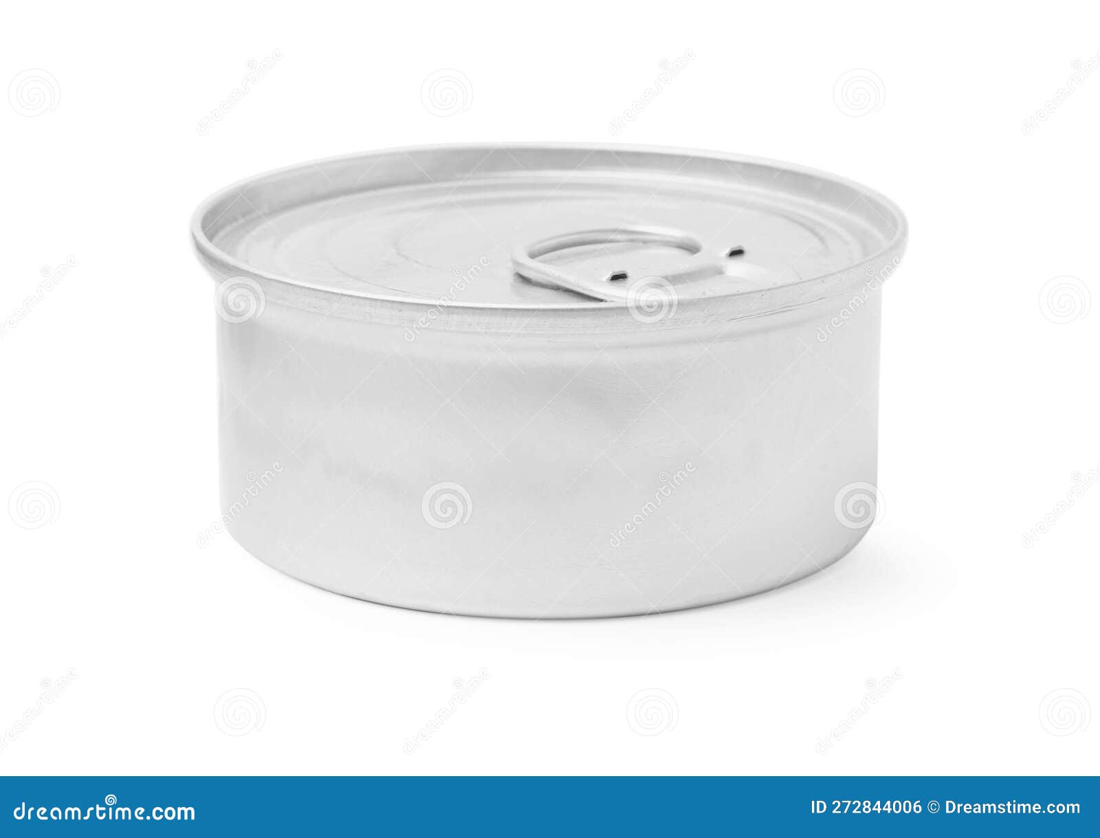 One Closed Tin Can Isolated on White Stock Photo - Image of ...