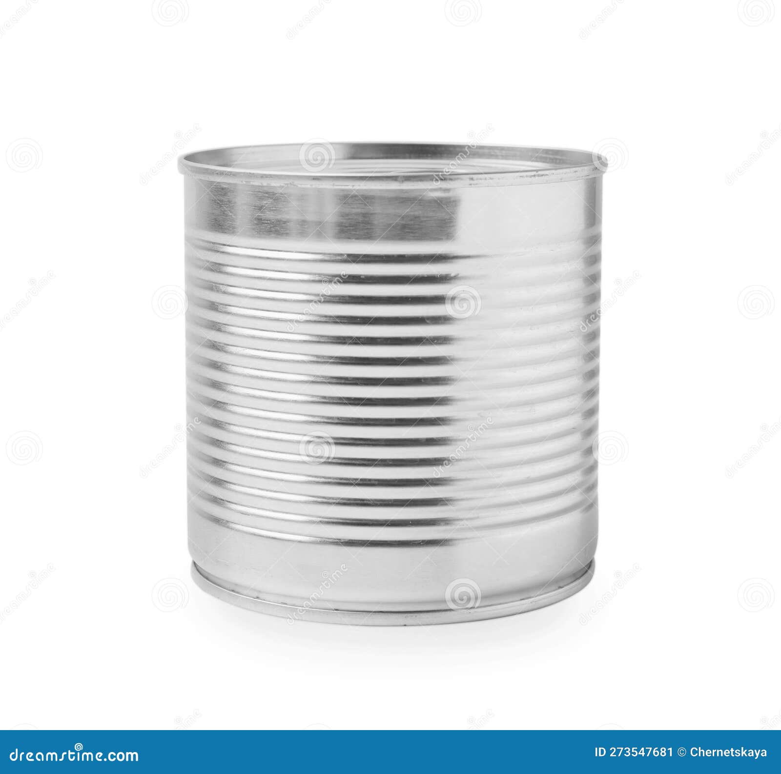 One Closed Tin Can Isolated on White Stock Image - Image of preserve ...