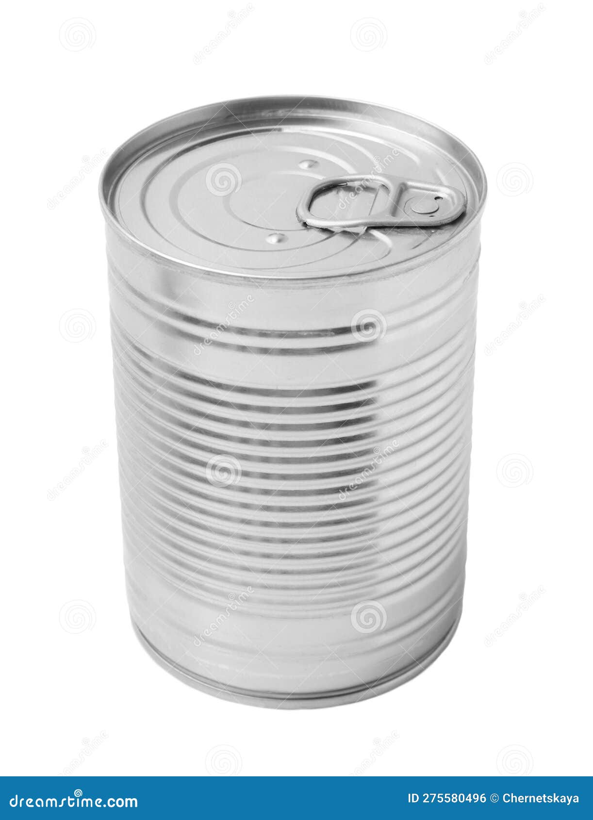 One Closed Tin Can Isolated on White Stock Photo - Image of pantry ...