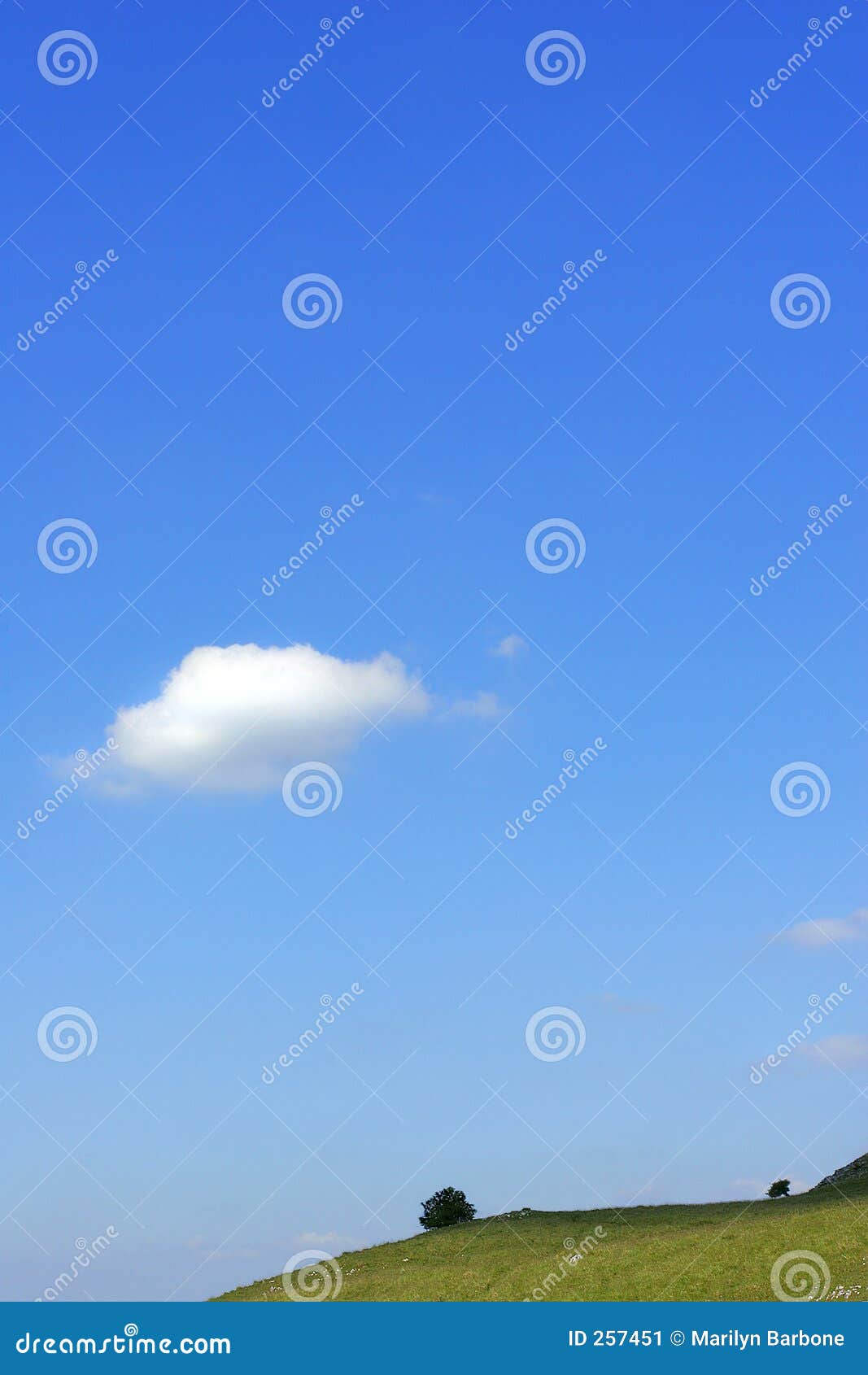 One Cloud stock image. Image of empty, cloud, hills, blue - 257451