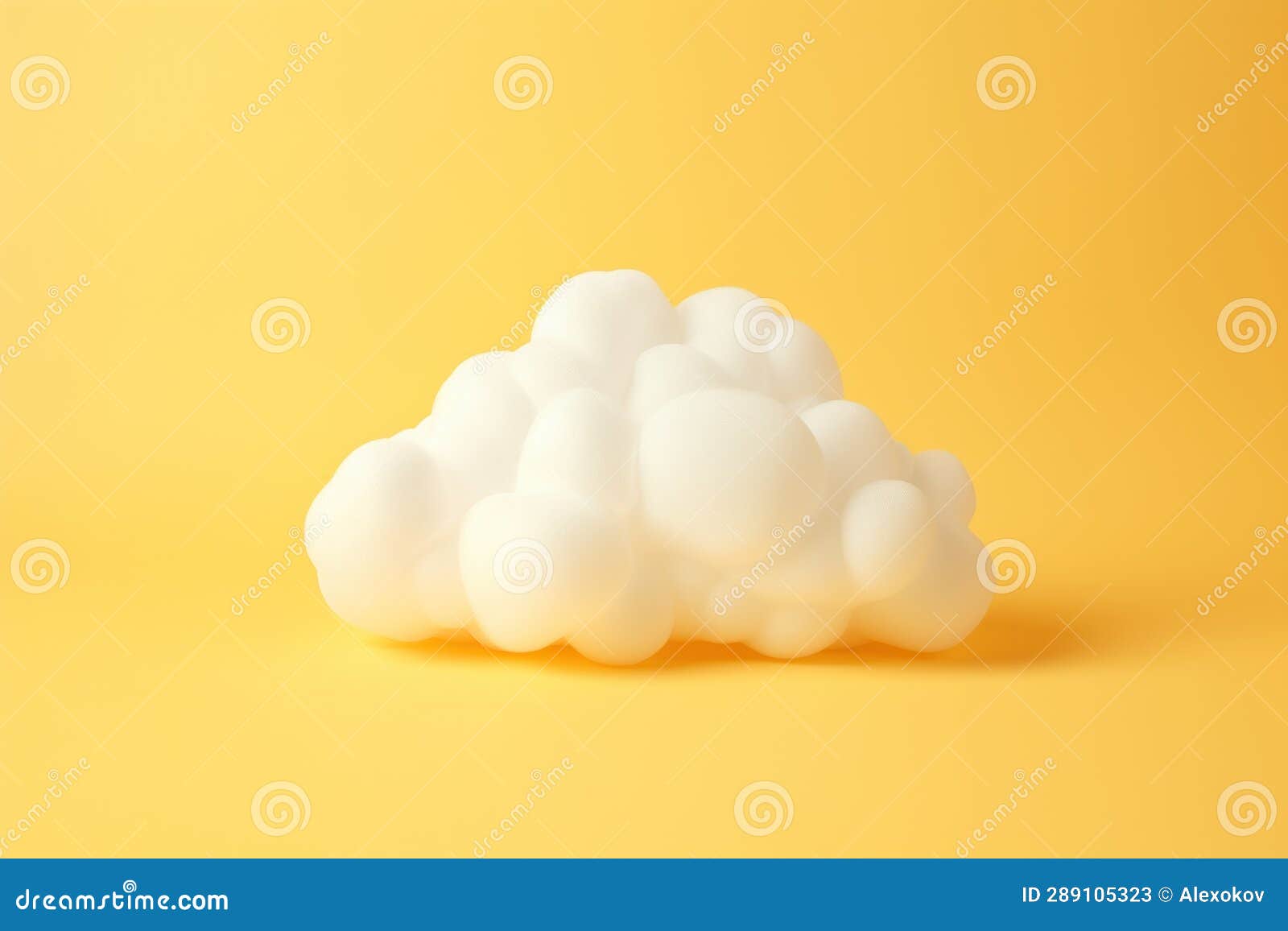 One Cloud on Light Yellow Background AI Generated Stock Illustration ...