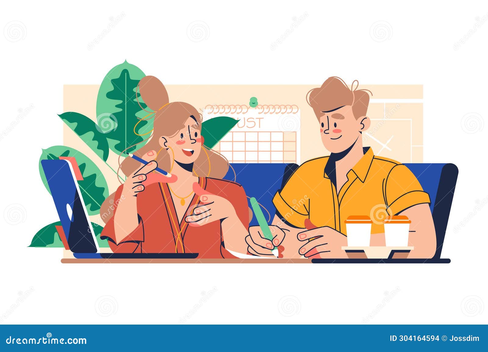 One on One Coaching Session Stock Illustration - Illustration of ...