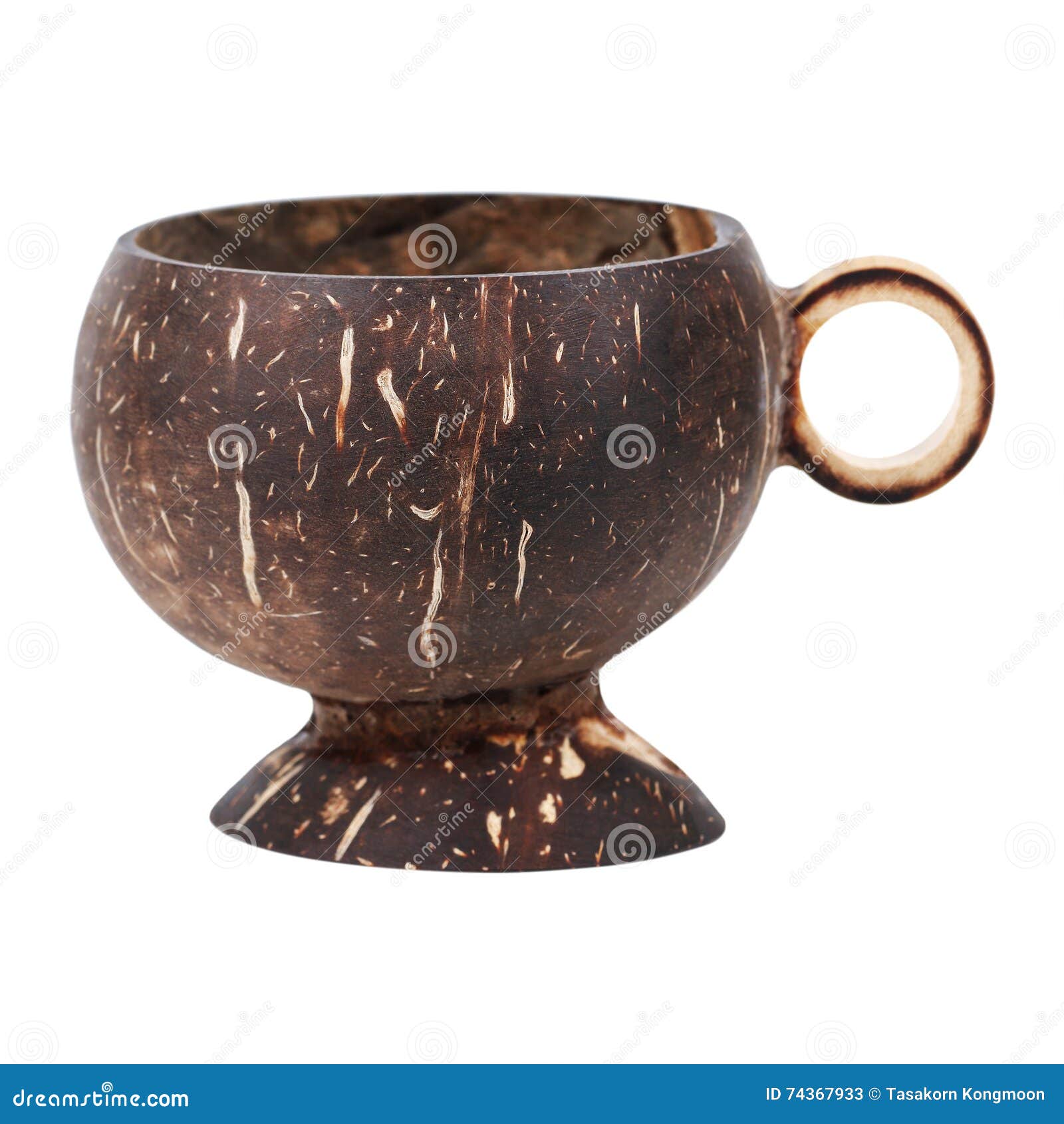 One Coconut Shell Cup Isolated on White Stock Image - Image of natural ...