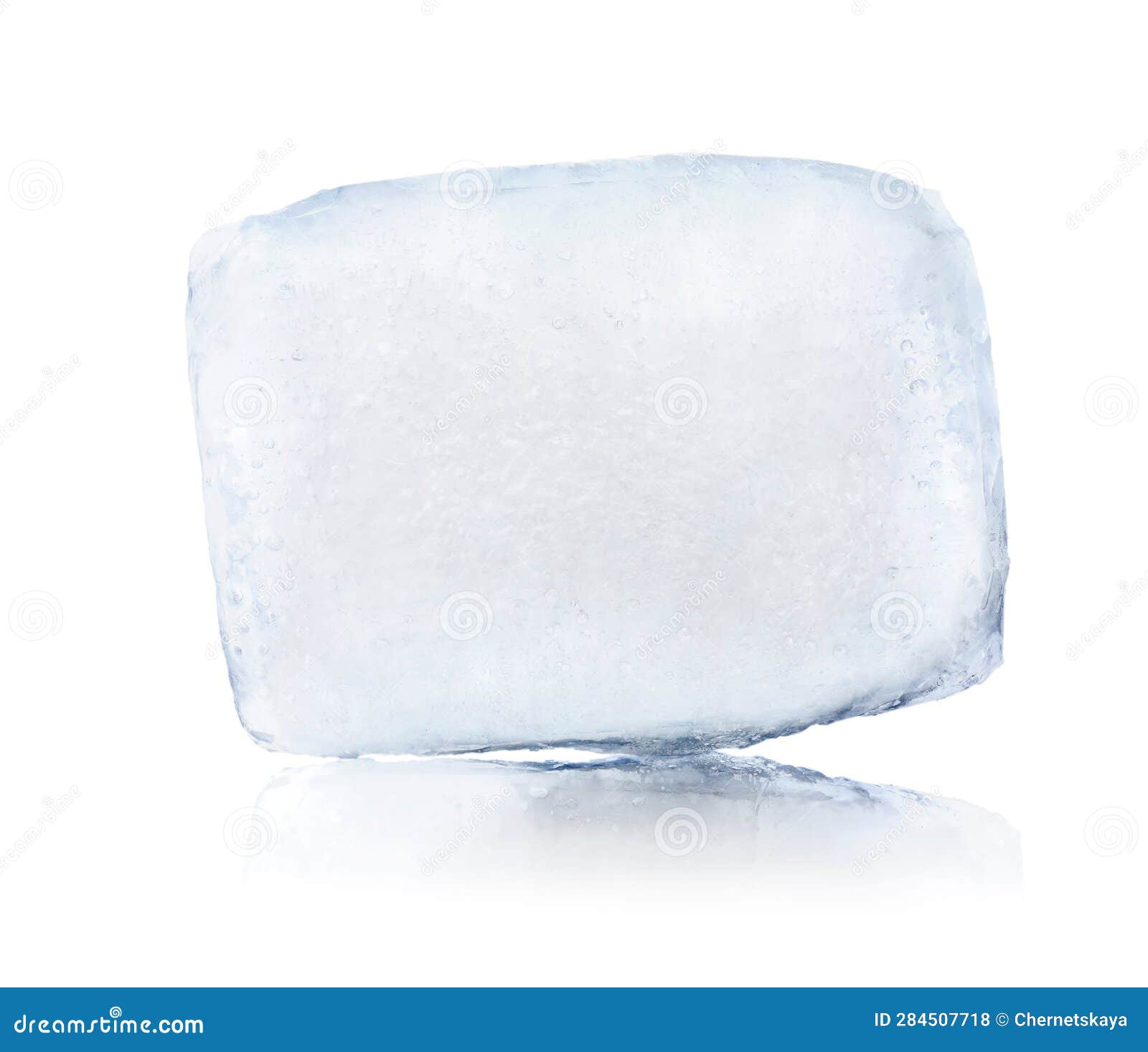 One Cold Ice Cube Isolated on White Stock Photo - Image of clean ...