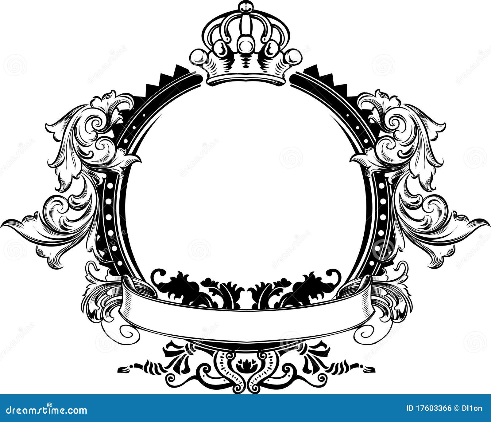 One Color Crown Vintage Ornate Sign Stock Vector - Illustration of ...