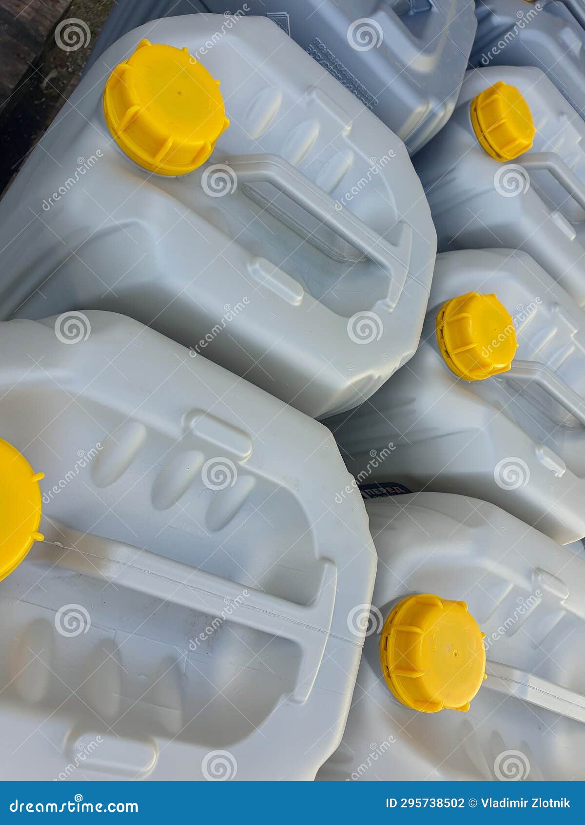 One Color Engine Oil Gallons on the Stand Stock Photo - Image of tank ...