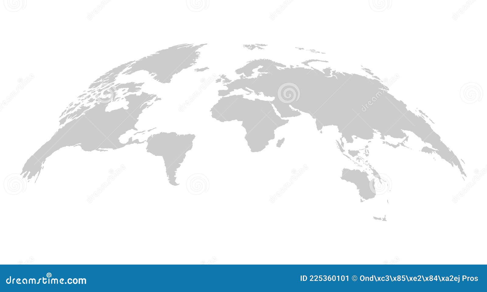 One Color Grey World Map Isolated on Transparent Background. World ...