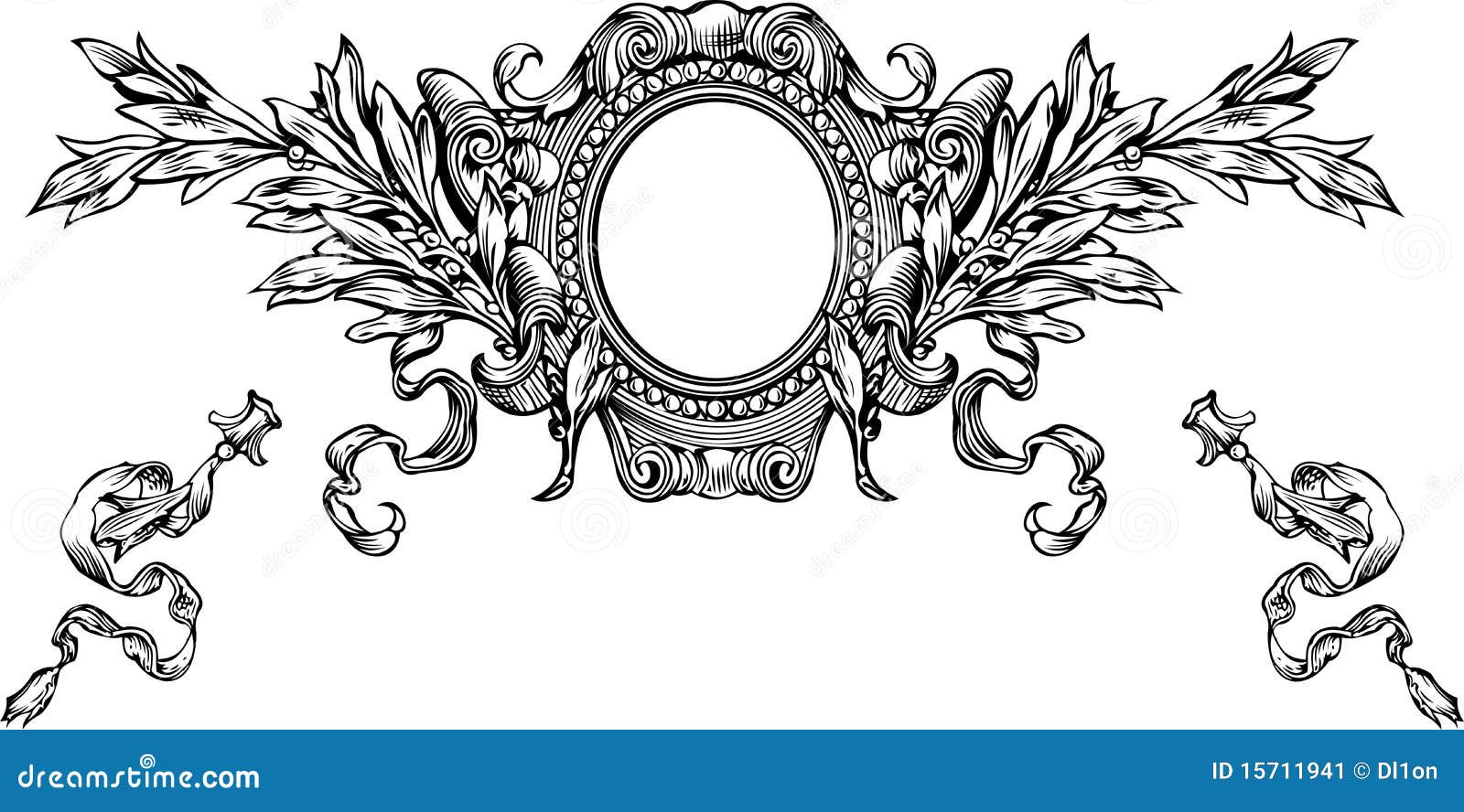 One Color Heraldry Frame and Stripes Stock Vector - Illustration of ...