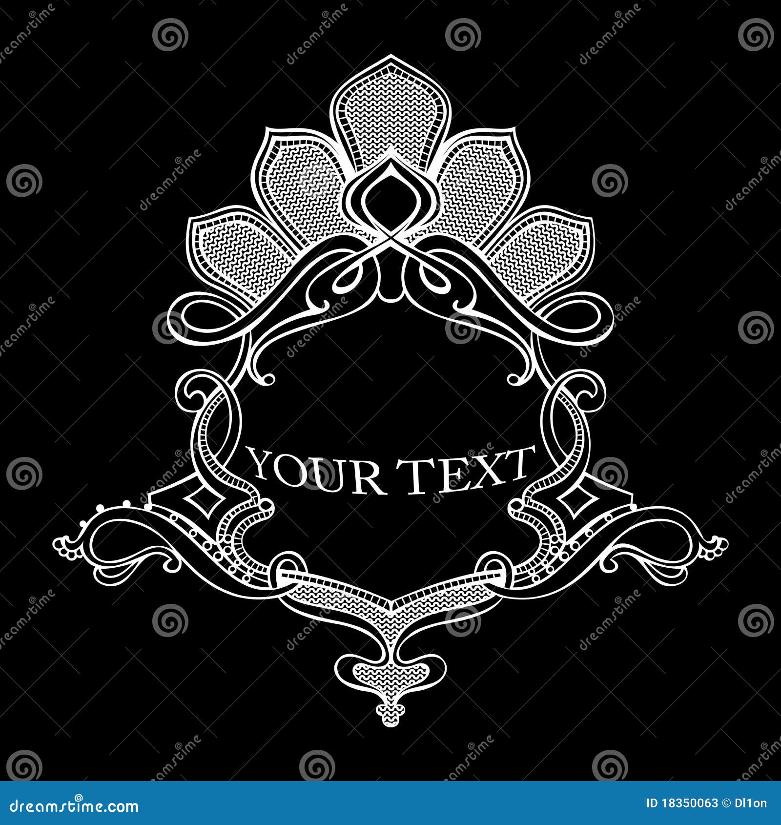 One Color Quad Text Banner stock vector. Illustration of ornate - 18350063