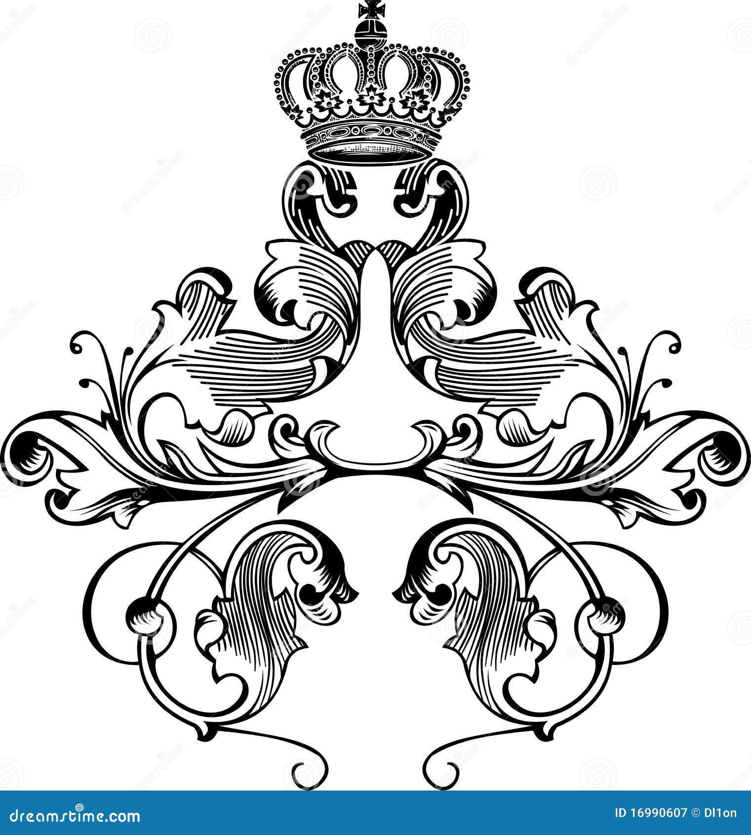 One Color Retro Royal Crown Curves Stock Vector - Illustration of crown ...