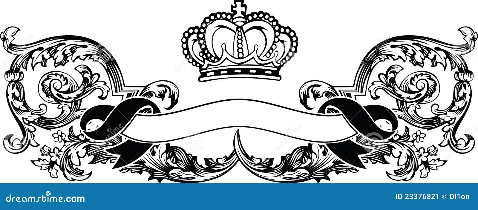 One Color Royal Crown Vintage Banner Stock Image - Image: 23376821