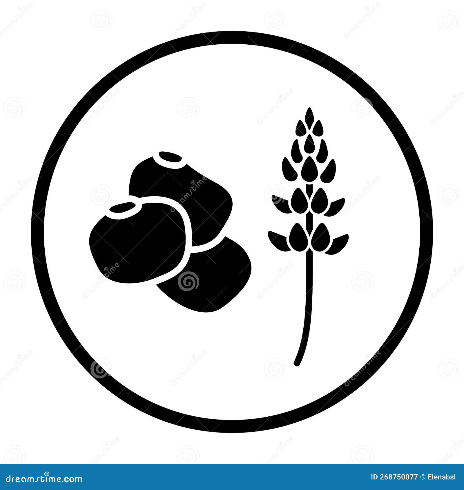 One Color Vector Food Icon: Lupin Stock Vector - Illustration of ...