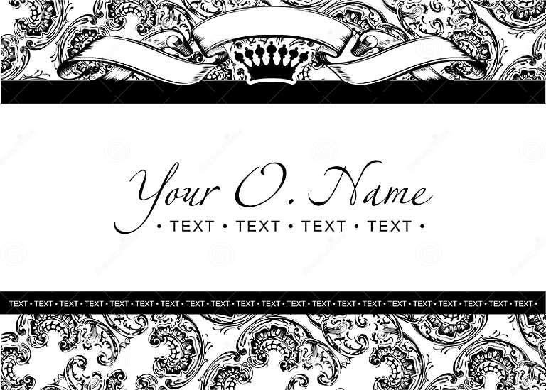 One Color Vector Title Frame and Pattern Stock Vector - Illustration of ...