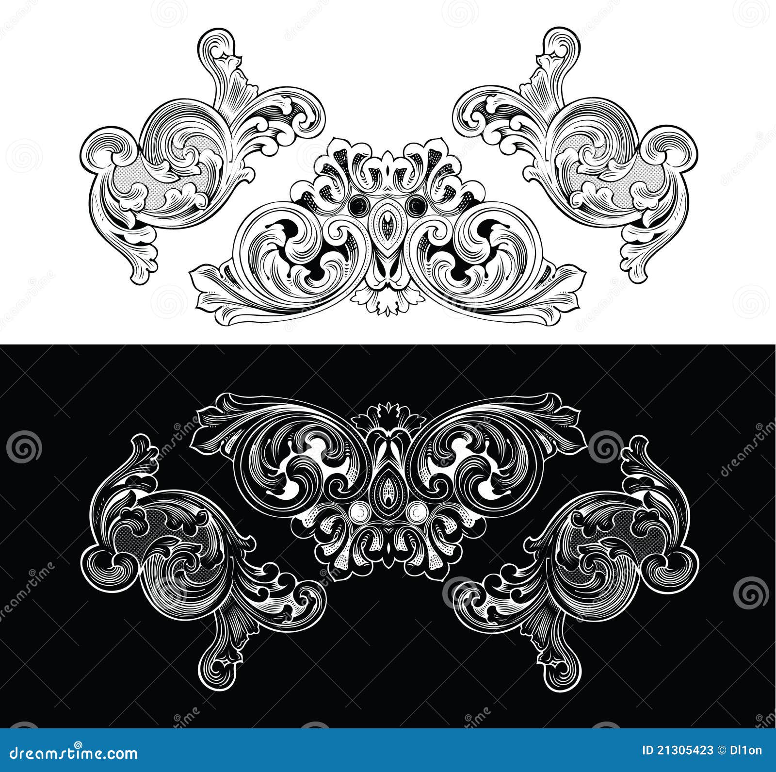 One Color Vintage Design Elements Stock Vector - Illustration of ...
