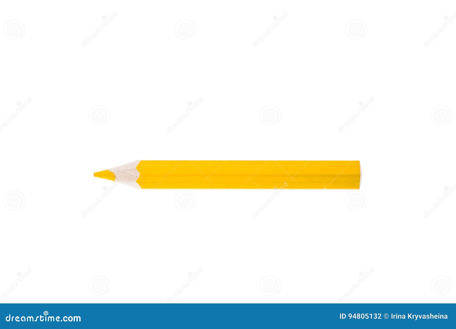 One Colored Yellow Pencil Isolated On White Background. Stock Photo ...