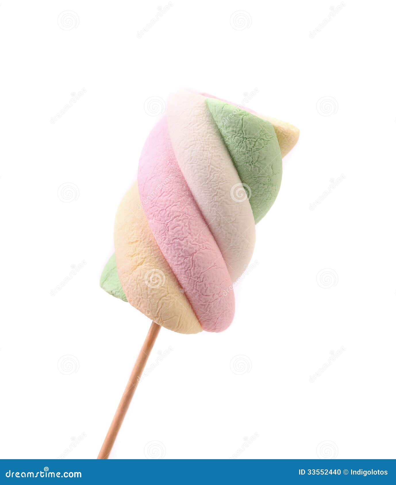 One Colourful Marshmallow on a Stick. Close Up Stock Photo - Image of ...