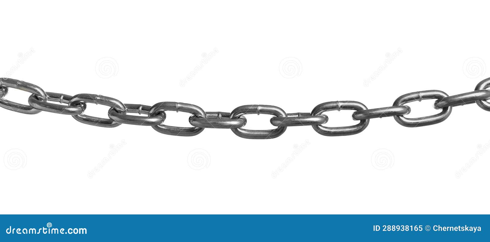 One Common Metal Chain Isolated on White Stock Image - Image of detail ...