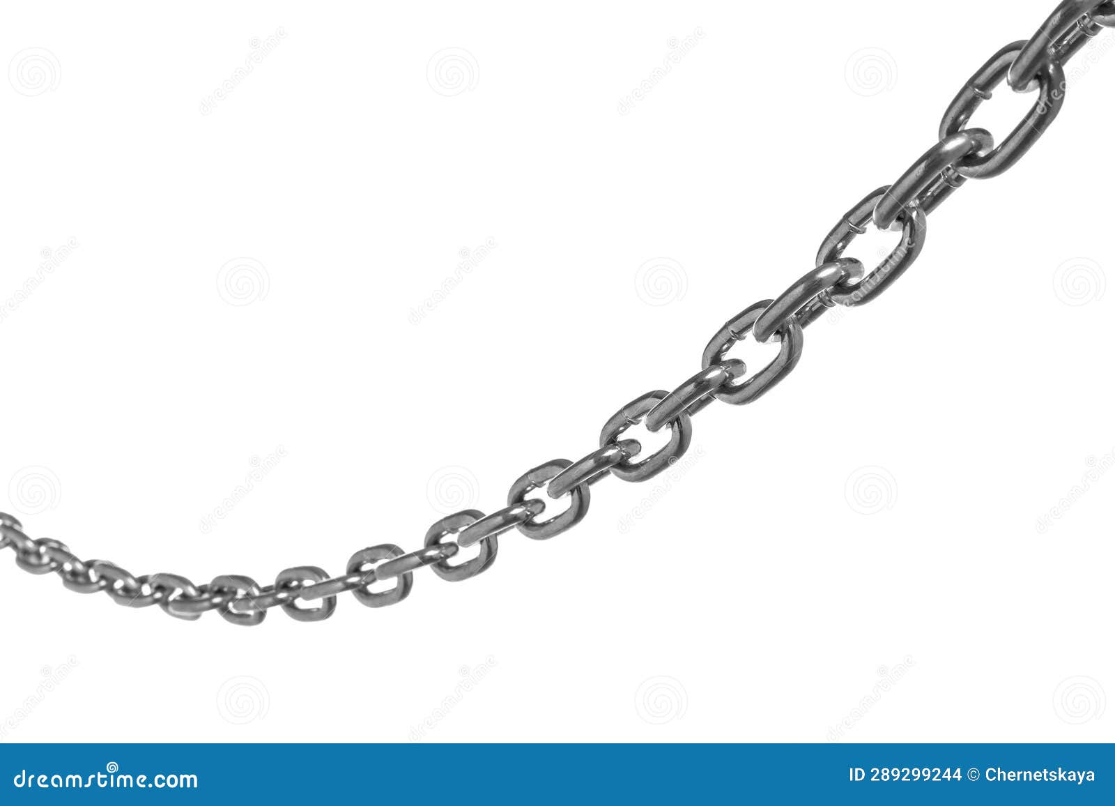 One Common Metal Chain Isolated on White Stock Photo - Image of chain ...
