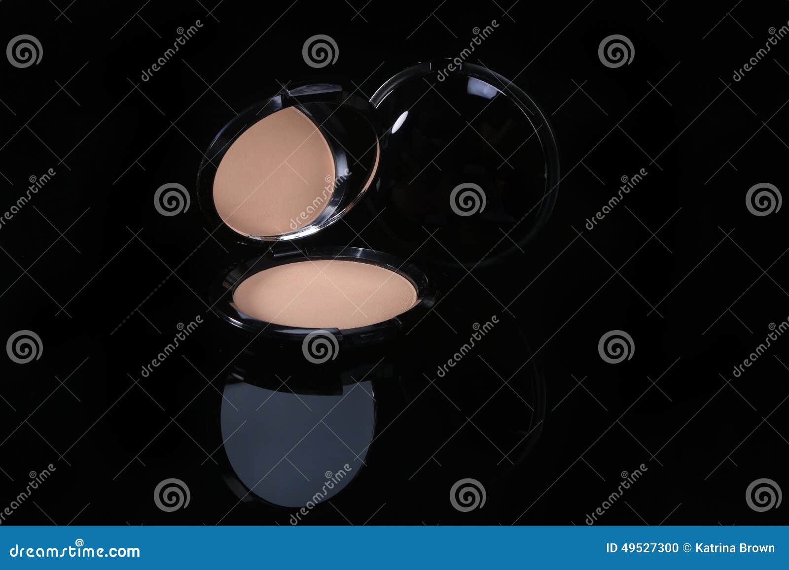 One Compact Pressed Powder OnBlack Background Stock Photo - Image of ...