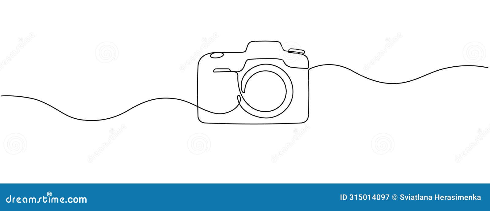 One Continuous Editable Line Drawing of a Professional Camera. Line ...