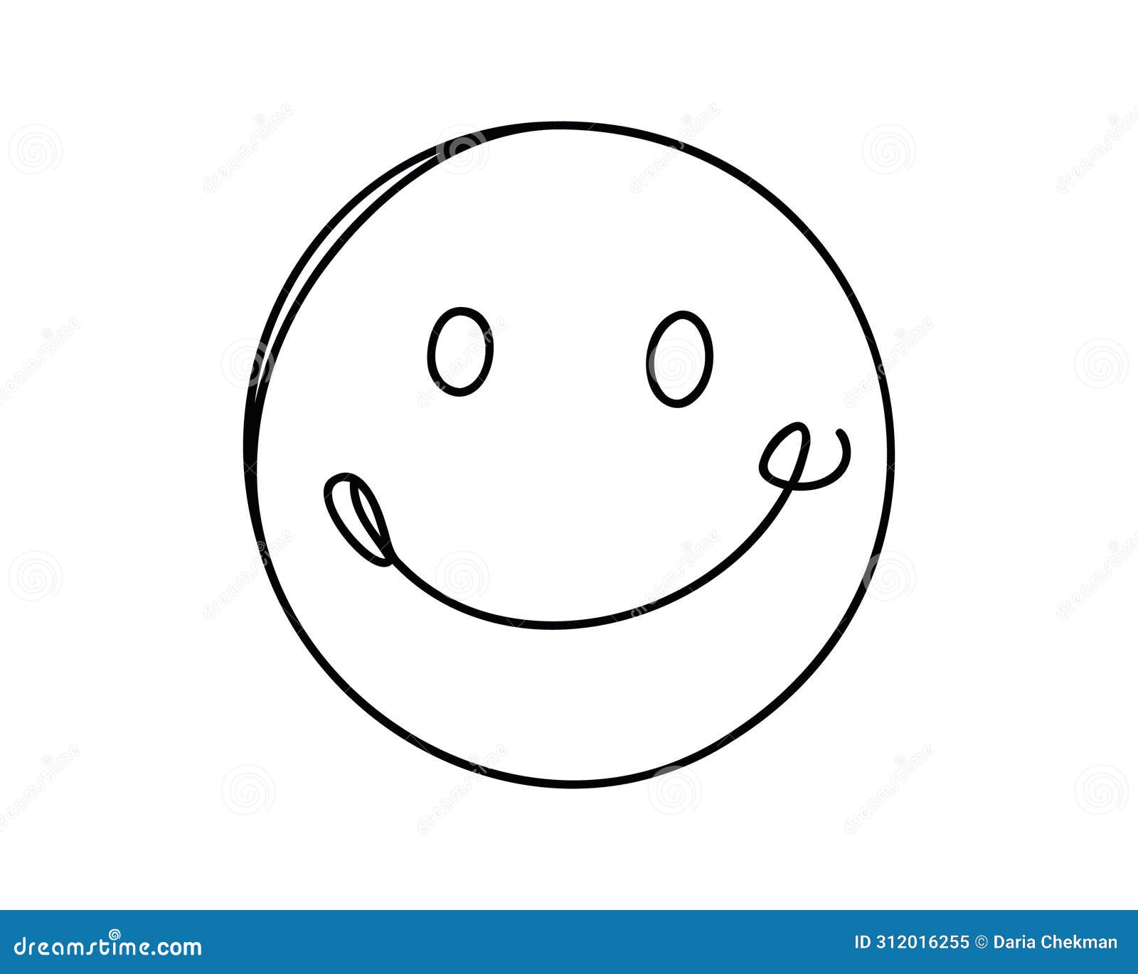 One Continuous Line Art Smiling Face Isolated Vector Illustration on ...