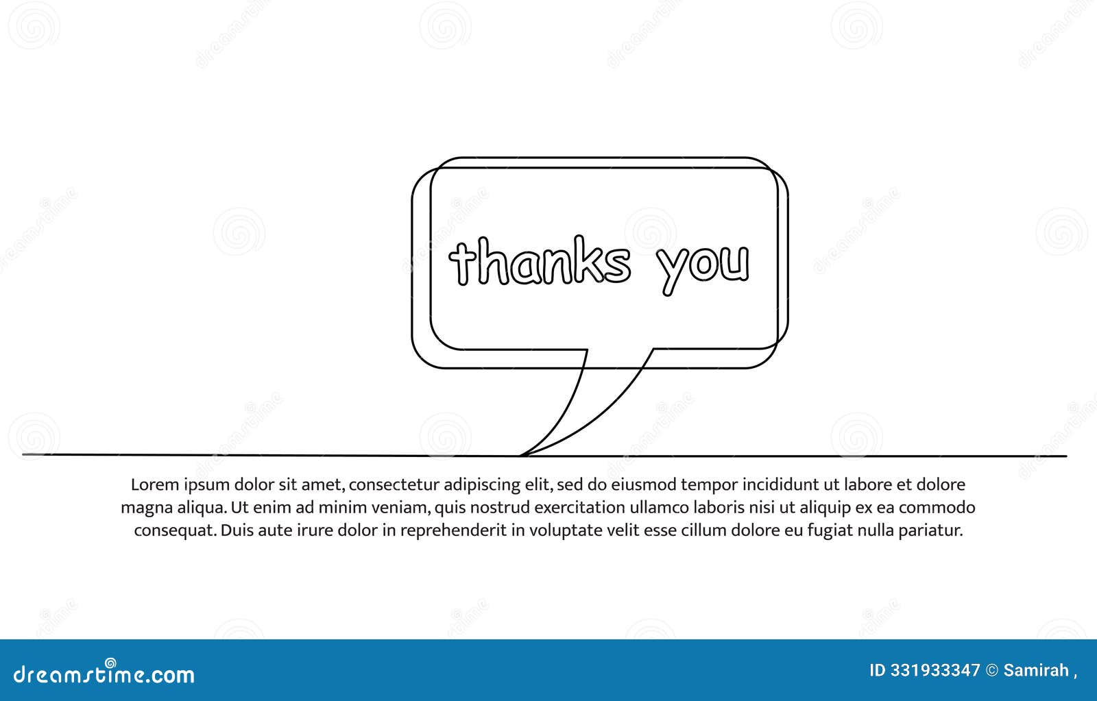 One Continuous Line Design Of Simple Thank You Word Speech Bubble ...