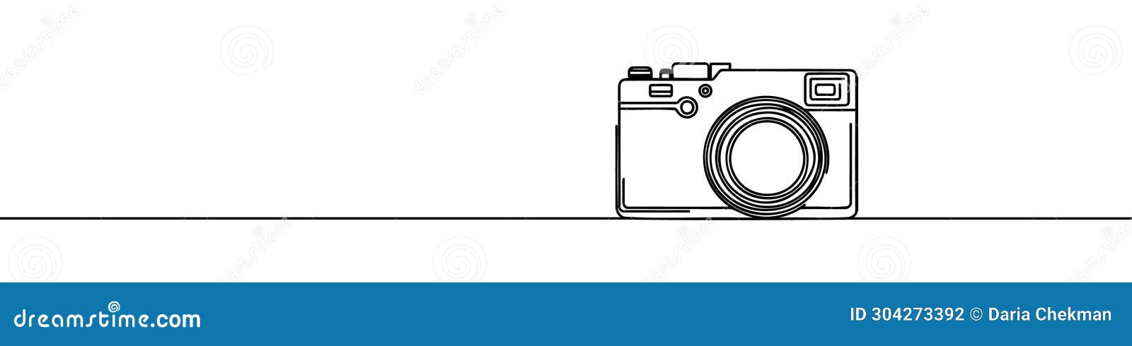One Continuous Line Drawing of a Camera Stock Illustration ...