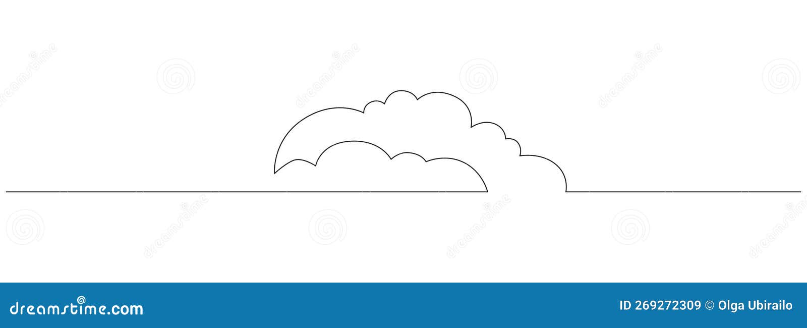 One Continuous Line Drawing of Clouds in the Sky. Weather and Climate ...