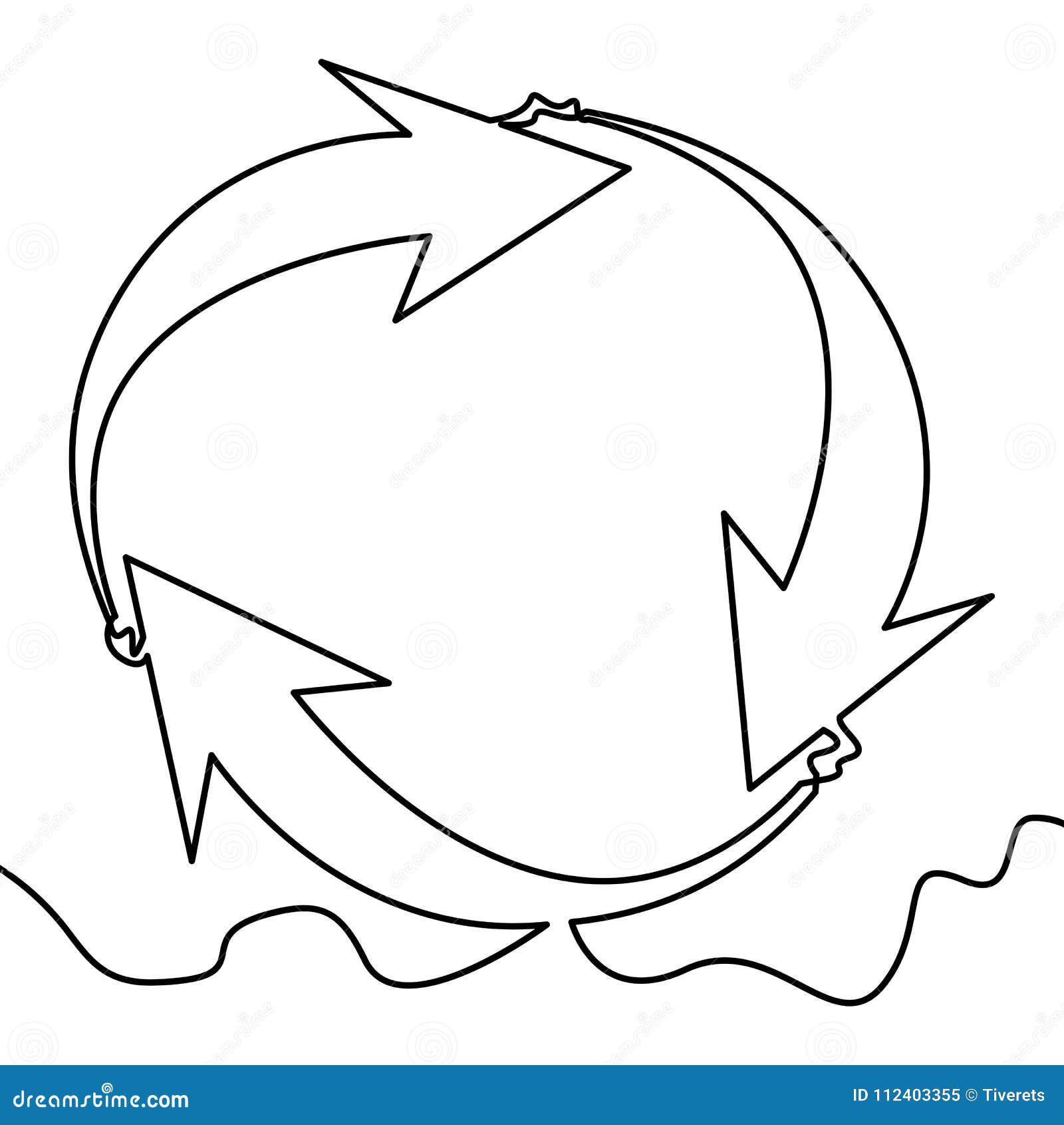 One Continuous Line Drawing of Cycle Arrows Stock Vector - Illustration ...
