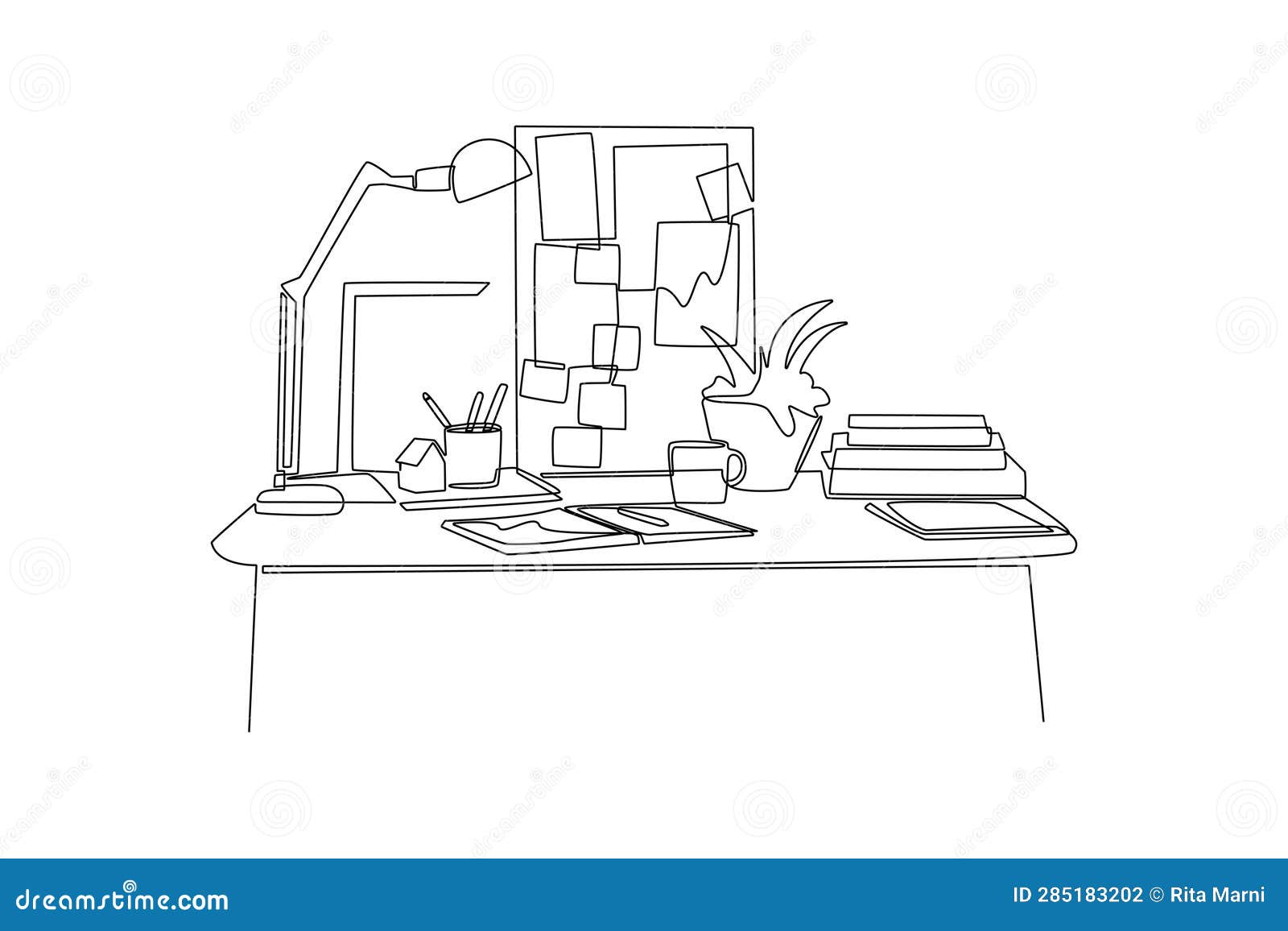 One Continuous Line Drawing of Effective and Productive Concept. Stock ...