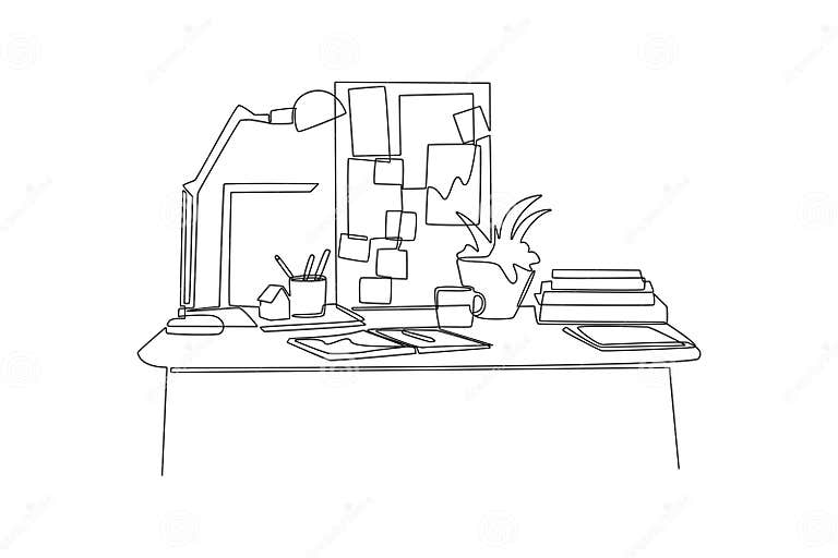 One Continuous Line Drawing of Effective and Productive Concept. Stock ...