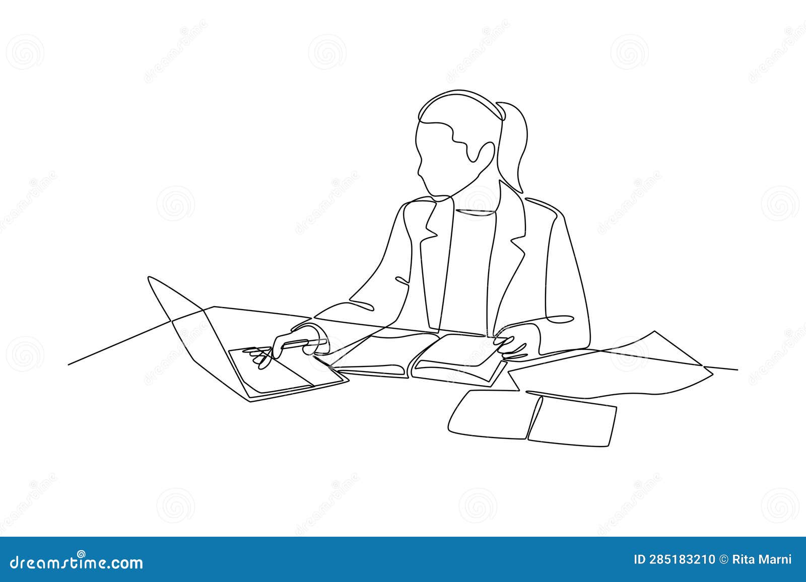 One Continuous Line Drawing of Effective and Productive Concept. Stock ...