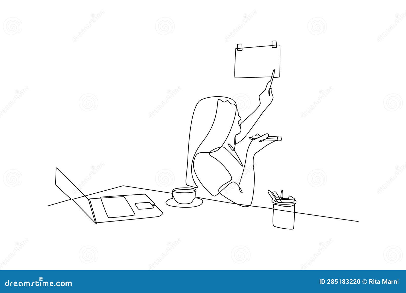 One Continuous Line Drawing of Effective and Productive Concept. Stock ...