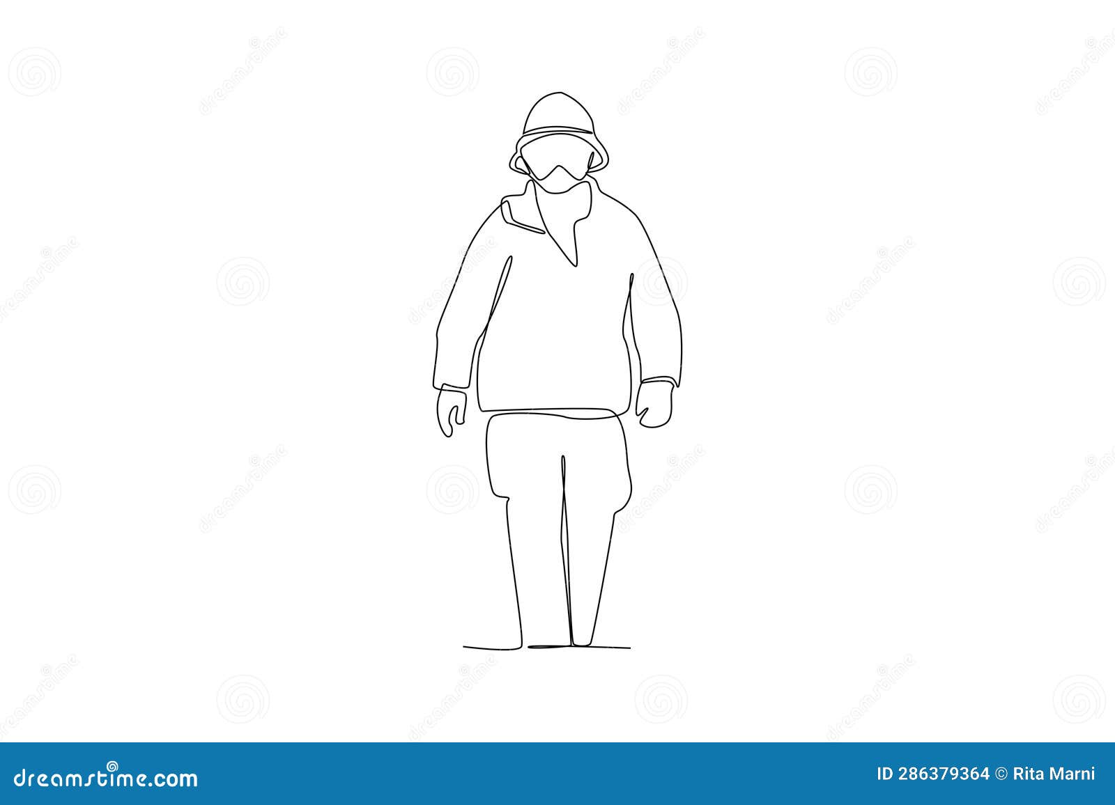 One Continuous Line Drawing of Emergency Rescue Concept. Stock ...