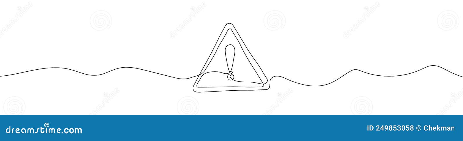 One Continuous Line Drawing of Exclamation Mark Stock Vector ...