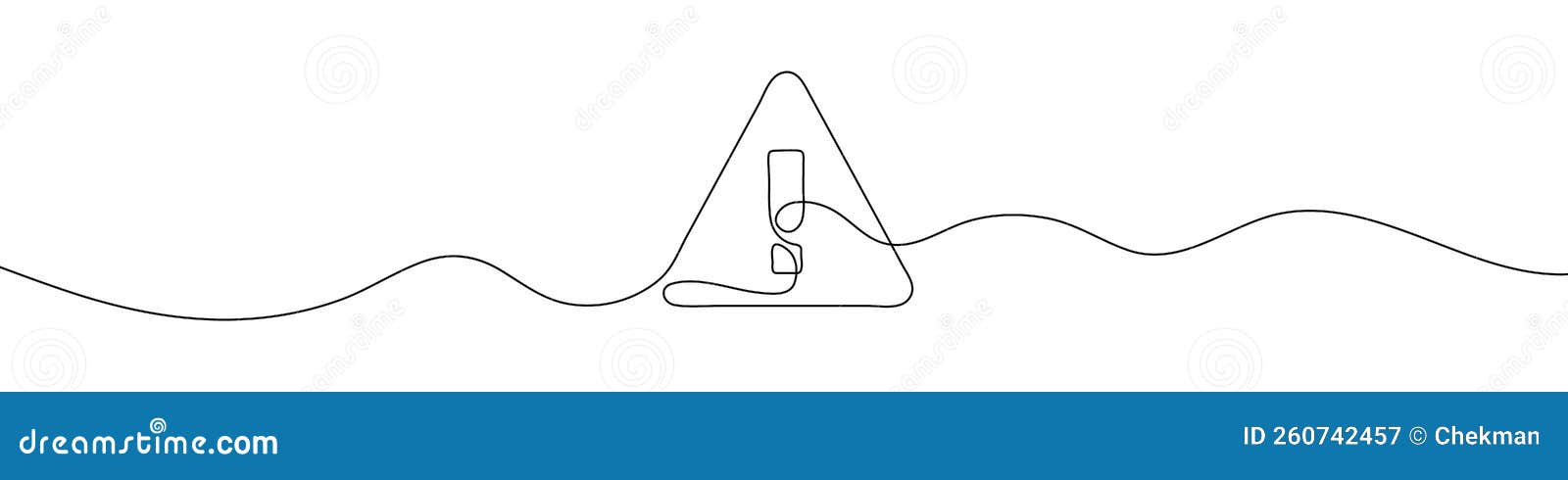 One Continuous Line Drawing of Exclamation Mark Stock Vector ...