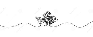 One Continuous Line Drawing of a Fish. Vector Illustration. Stock ...