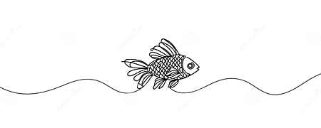 One Continuous Line Drawing of a Fish. Vector Illustration. Stock ...
