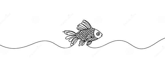 One Continuous Line Drawing of a Fish. Vector Illustration. Stock ...