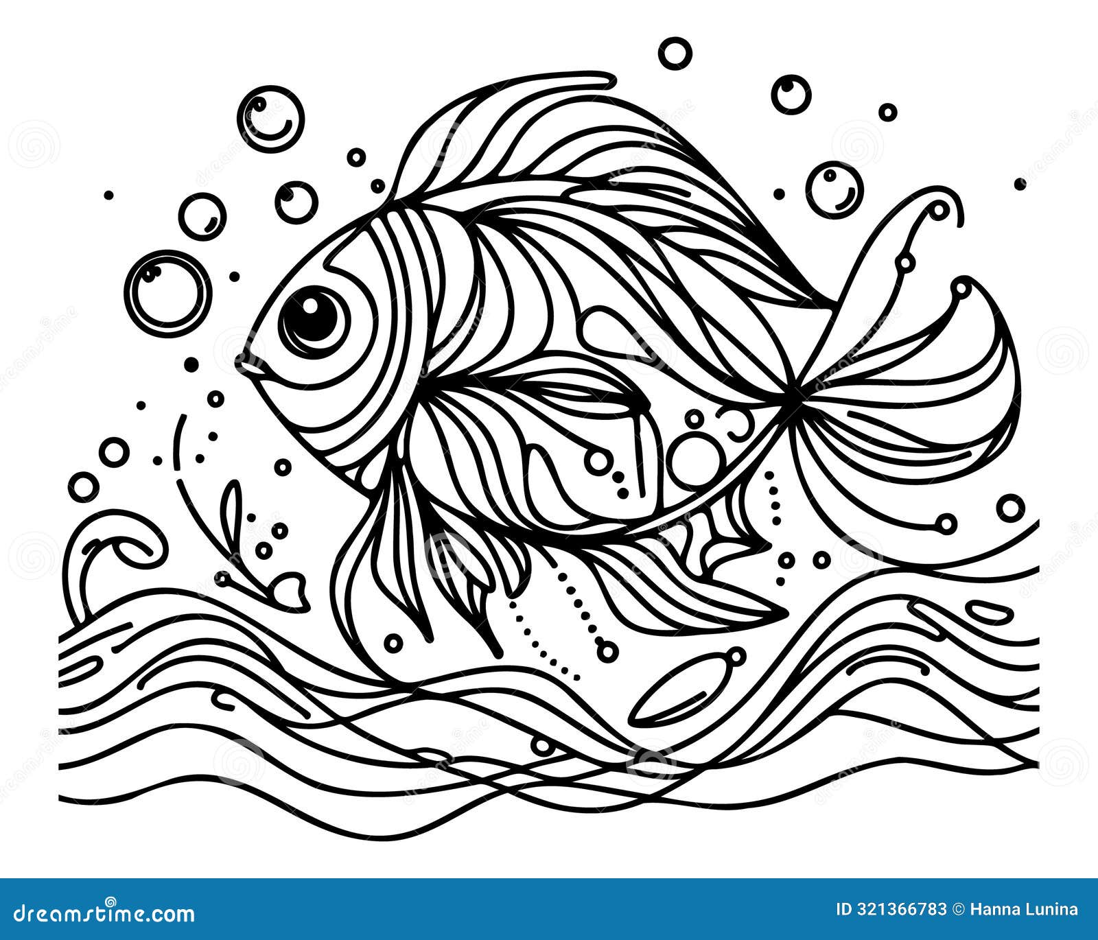 One Continuous Line Drawing of a Fish. Vector Illustration. Stock ...