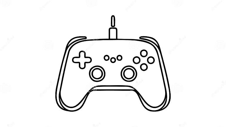 One Continuous Line Drawing of Game Stick. Joystick To Play the Game ...