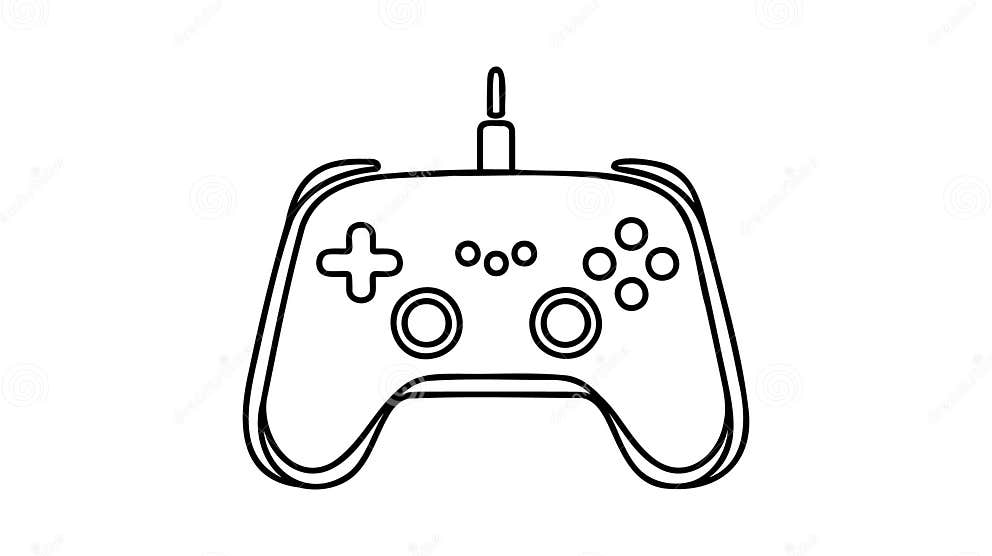 One Continuous Line Drawing of Game Stick. Joystick To Play the Game ...