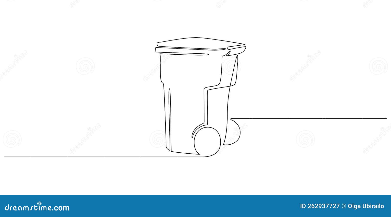 One Continuous Line Drawing of Garbage Container. Plastic Recycle Waste ...