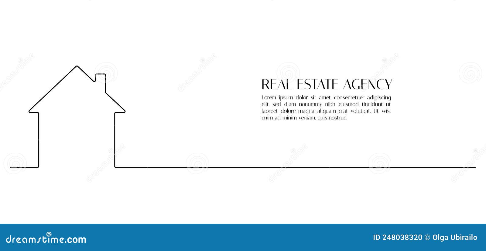 One Continuous Line Drawing of House Building. Symbol Home Architecture ...
