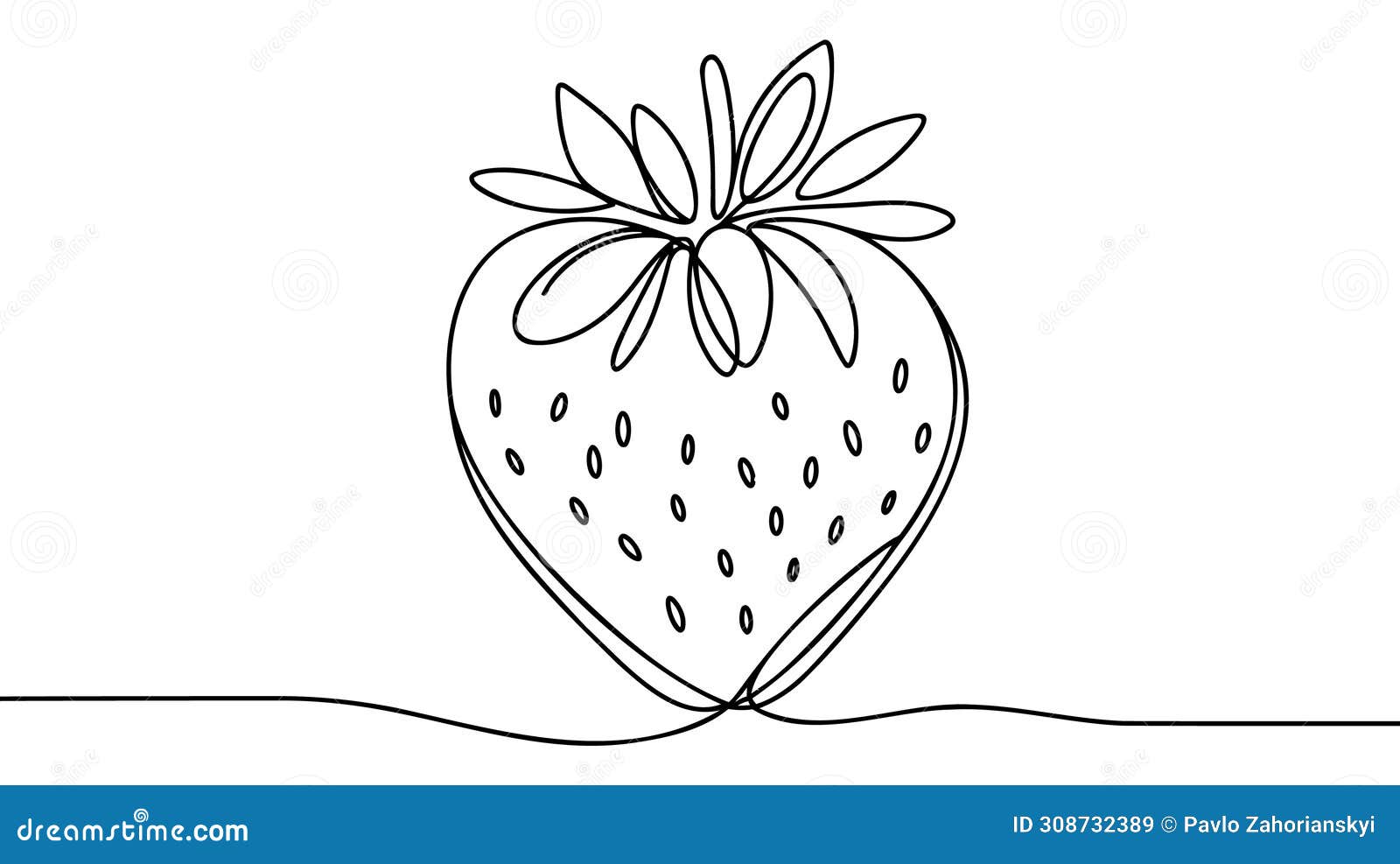 One Continuous Line Drawing of Isolated Vector Object - Strawberry 向量例证 ...