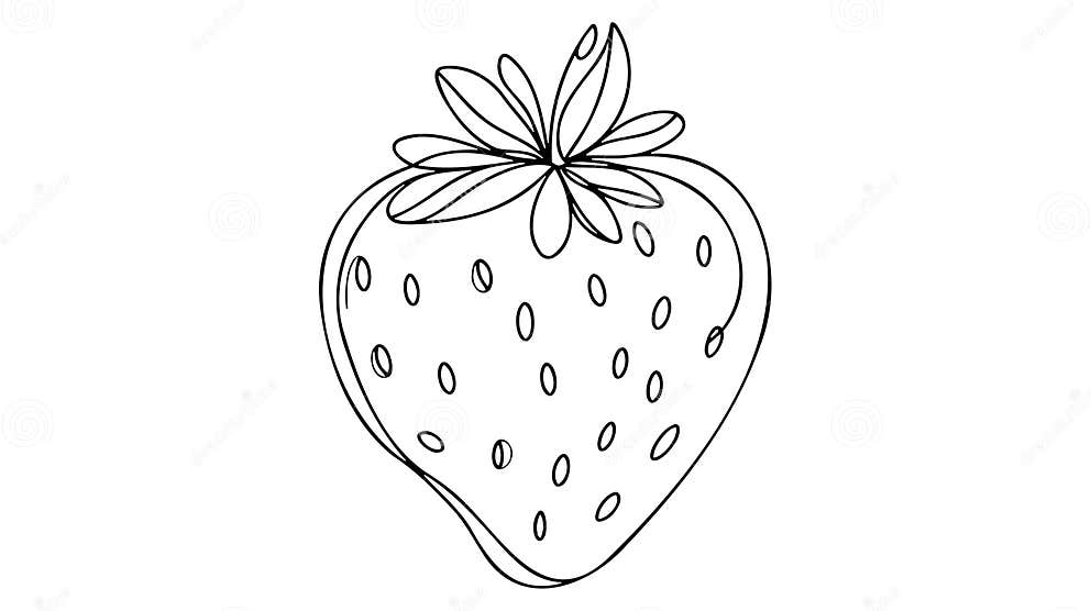 One Continuous Line Drawing of Isolated Vector Object - Strawberry ...