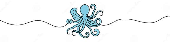 One Continuous Line Drawing of an Octopus Stock Illustration ...