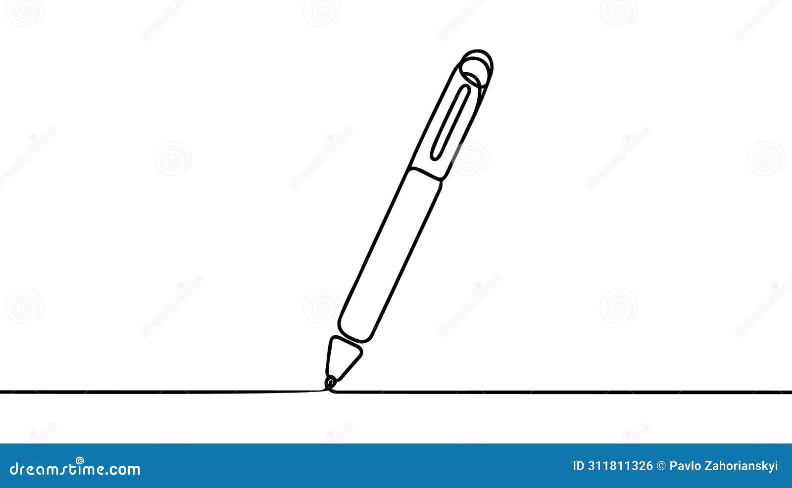 One Continuous Line Drawing of Pen. Pencil Symbol of Study and ...