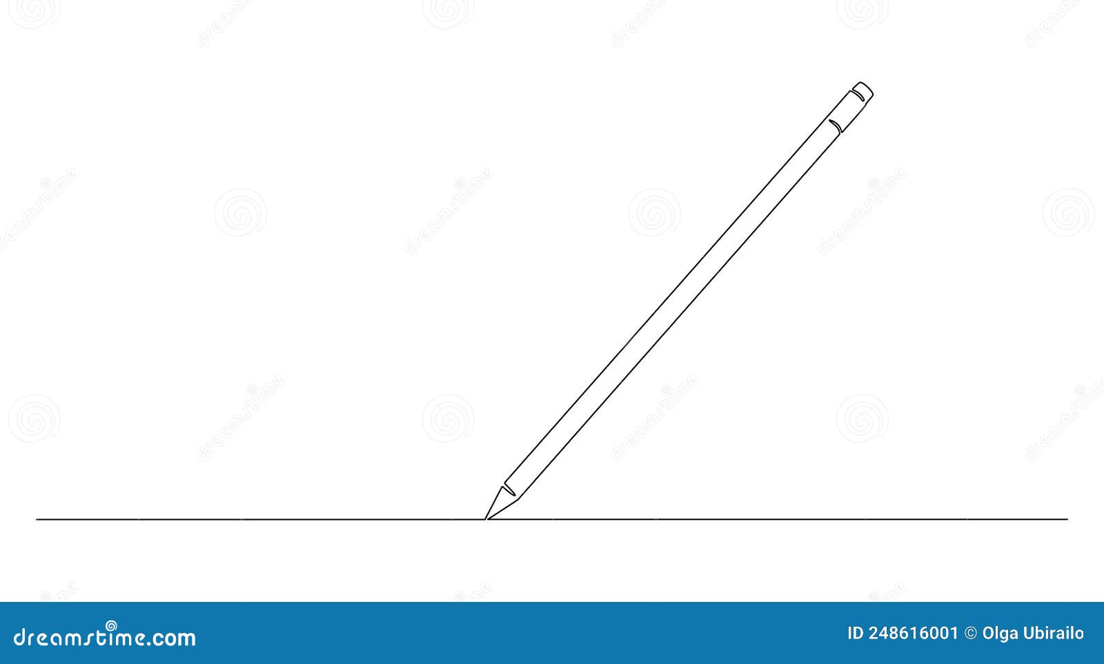 One Continuous Line Drawing of Pen Writing Thin Stroke. Pencil Symbol ...