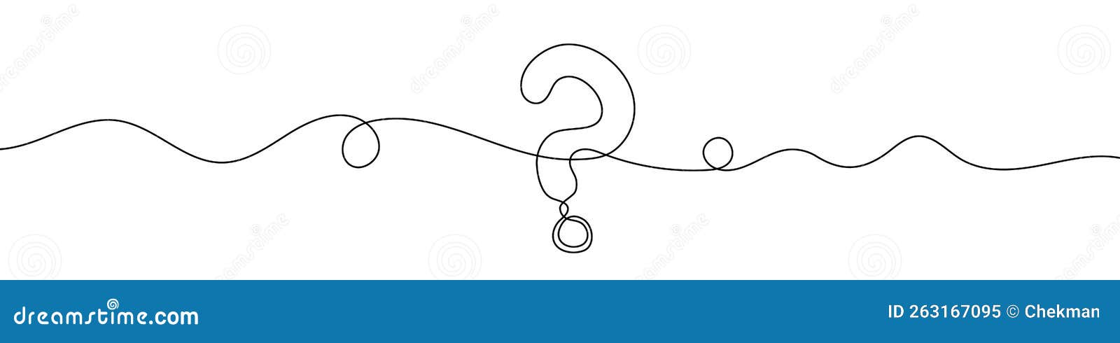One Continuous Line Drawing of Question Mark. Question Mark Isolated ...